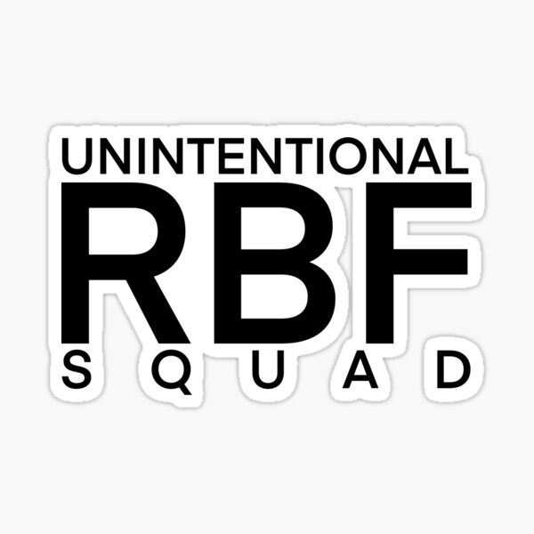 "Unintentional RBF Squad" Sticker for Sale by LovelyDazey | Redbubble