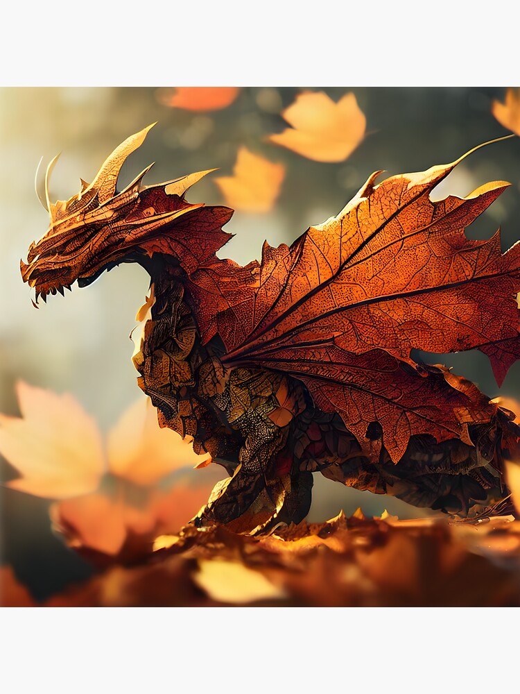 "Realistic Dragon - Scary Dragon - Autumn Dragon" Sticker for Sale by ImagesDesigns | Redbubble