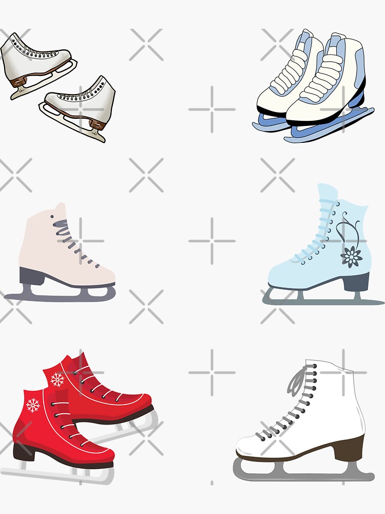 "Ice Skates Sticker Pack A" Sticker for Sale by sixbeesketches | Redbubble