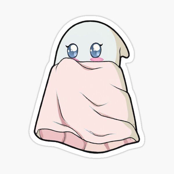 "Cute ghost wrapped in a blanket " Sticker for Sale by hanlyeon | Redbubble