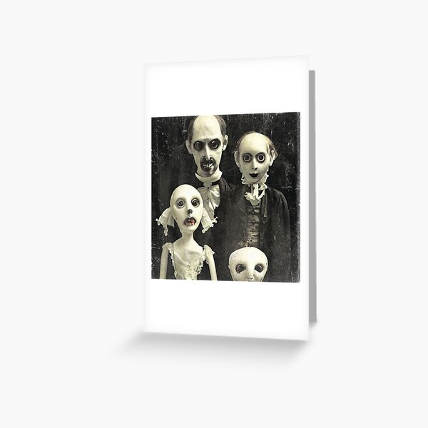 "Victorian Puppet Family Portrait - Creepy" Greeting Card for Sale by ...