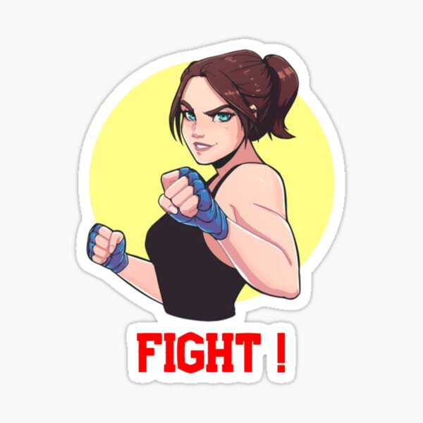 "Vintage Woman Boxer, FIGHT ! " Sticker for Sale by BidzuBidzu810 ...