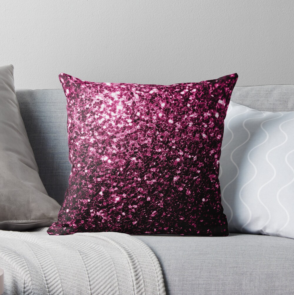 Dark Pink Faux Glitter Sparkles Throw Pillow For Sale By Pldesign