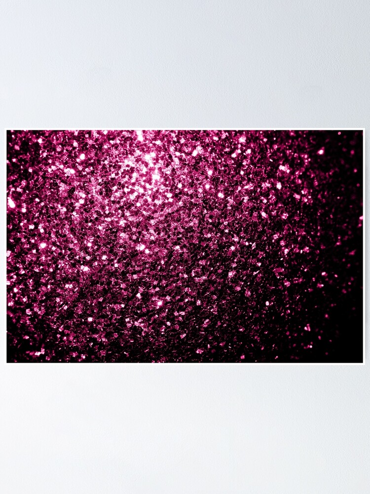 Dark Pink Faux Glitter Sparkles Poster By Pldesign Redbubble