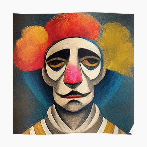 "Digital Artistic Portrait of A Clown" Poster for Sale by delohill ...