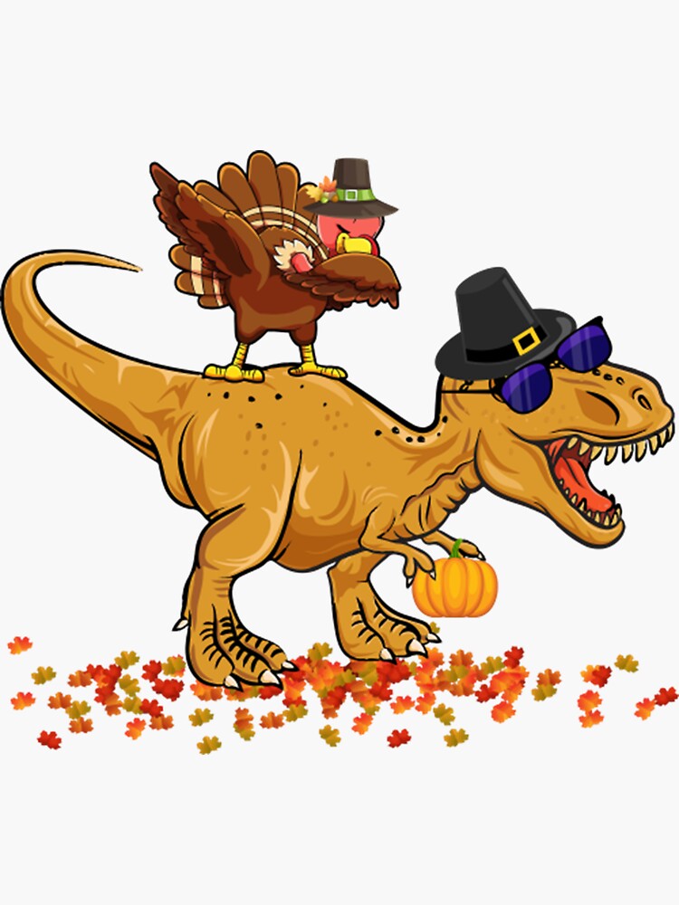 "T-Rex Thanksgiving" Sticker for Sale by ElsiHolmgren | Redbubble