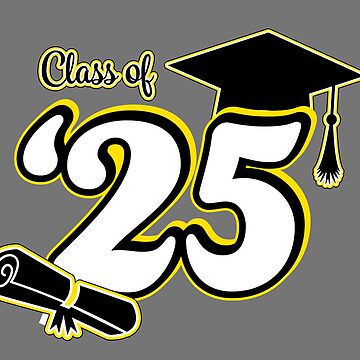 "Class of 2025 Graduation Design (Black and Yellow)" Sticker for Sale by SavsSparkleShop | Redbubble