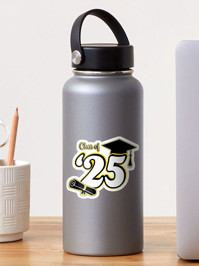 "Class of 2025 Graduation Design (Black and Yellow)" Sticker for Sale by SavsSparkleShop | Redbubble