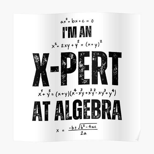 "Algebra Expert (Black)" Poster for Sale by CherieTree | Redbubble