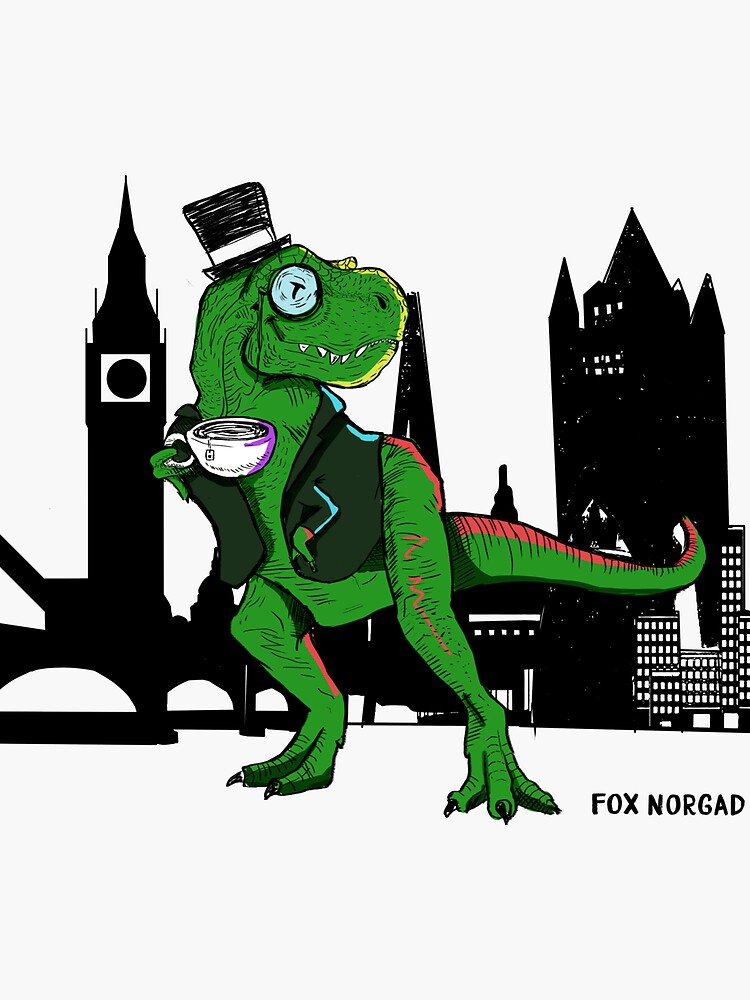 "Mr DIno" Sticker for Sale by FoxNorgad | Redbubble