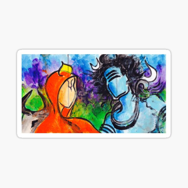 "Shiva Parvati " Sticker for Sale by Sukhpalgrewal | Redbubble
