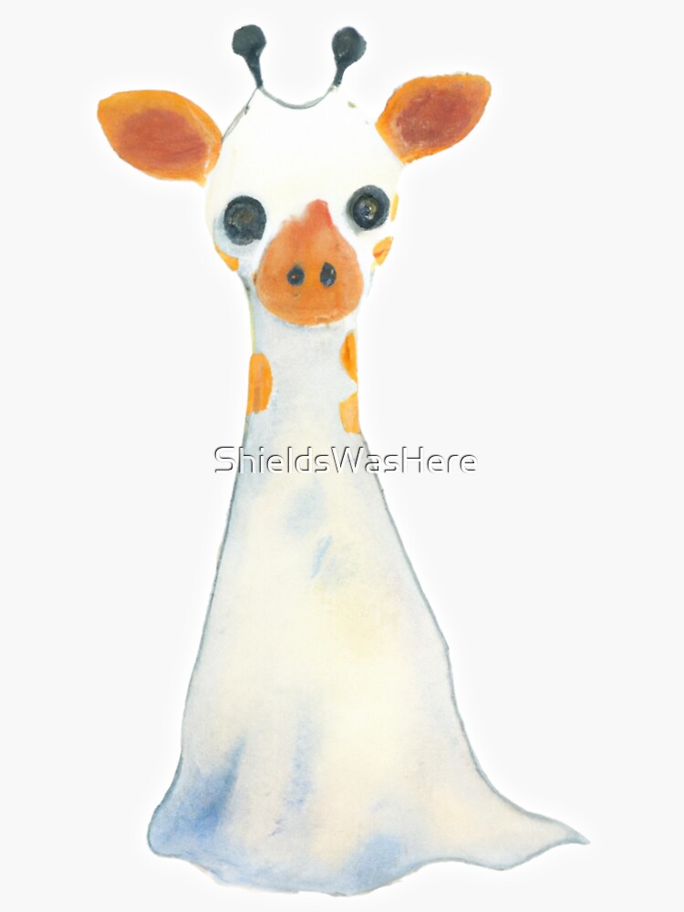 "Giraffe Ghost " Sticker for Sale by ShieldsWasHere | Redbubble