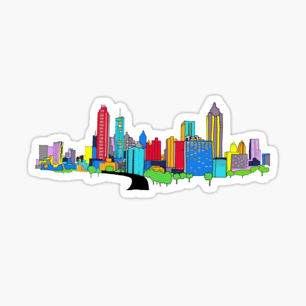 "Atlanta Skyline" Sticker for Sale by drknice | Redbubble
