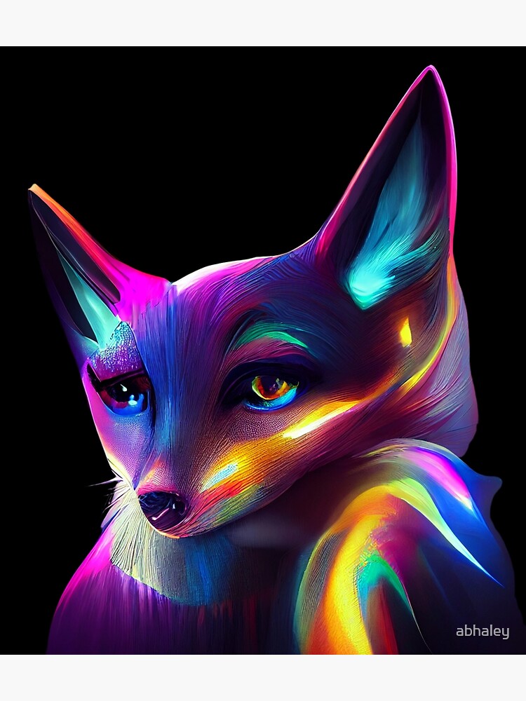 "Vivid Cute Fox" Poster for Sale by abhaley | Redbubble