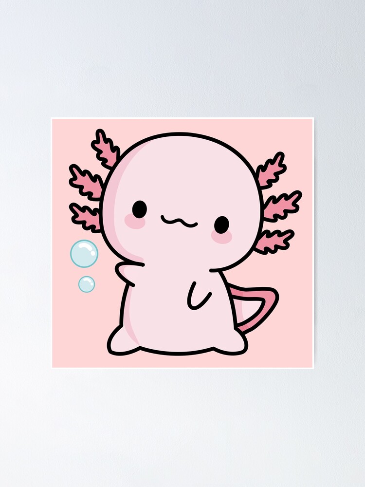 "Cute Axolotl Salute" Poster by XoTheMonster | Redbubble