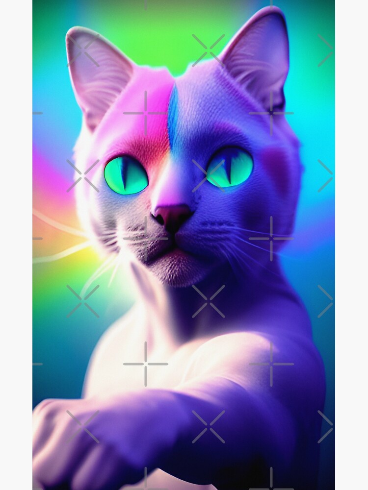 "Cat Punch" Sticker for Sale by Glow4Gold | Redbubble