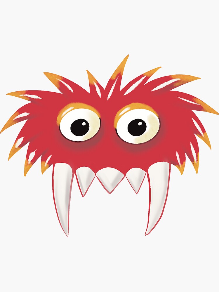 "Big eyes, big teeth monster" Sticker for Sale by RegulusArtFox | Redbubble