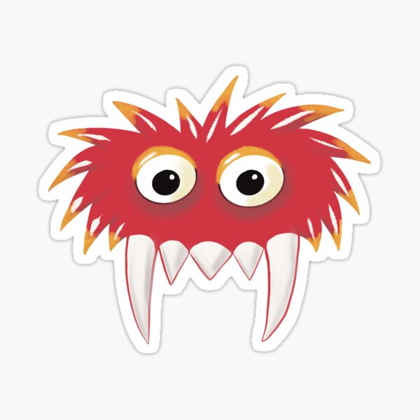 "Big eyes, big teeth monster" Sticker for Sale by RegulusArtFox | Redbubble
