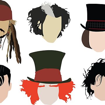"Johnny Depp - Famous Characters" Poster for Sale by SarGraphics ...