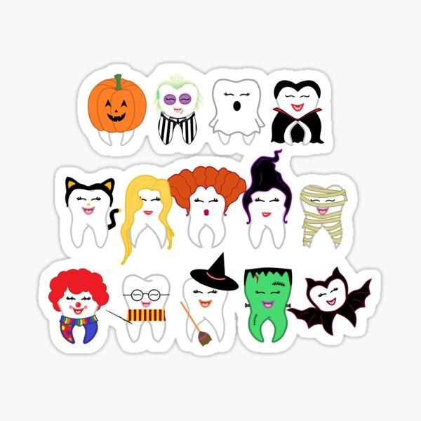 "2022 Boo Crew Teeth" Sticker for Sale by hippiehygienist | Redbubble