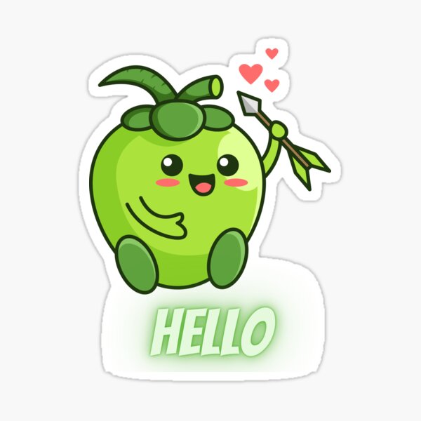 "hello stickers - funny fantasy fruit sticker" Sticker for Sale by JD ...