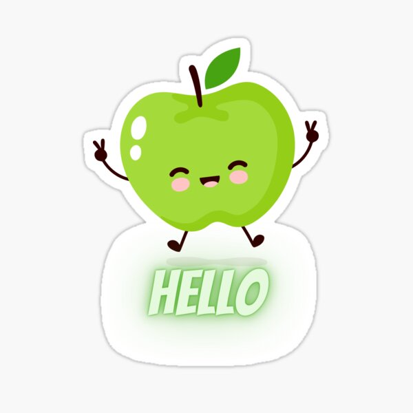"hello stickers - funny fantasy fruit sticker" Sticker for Sale by JD ...