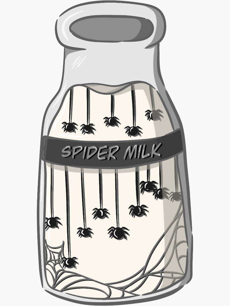 "Kawaii Halloween Spider Milk Drink Art" Sticker for Sale by ...