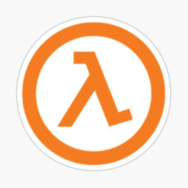 "Half Life Lambda Logo (black background) Classic T-Shirt" Sticker for ...