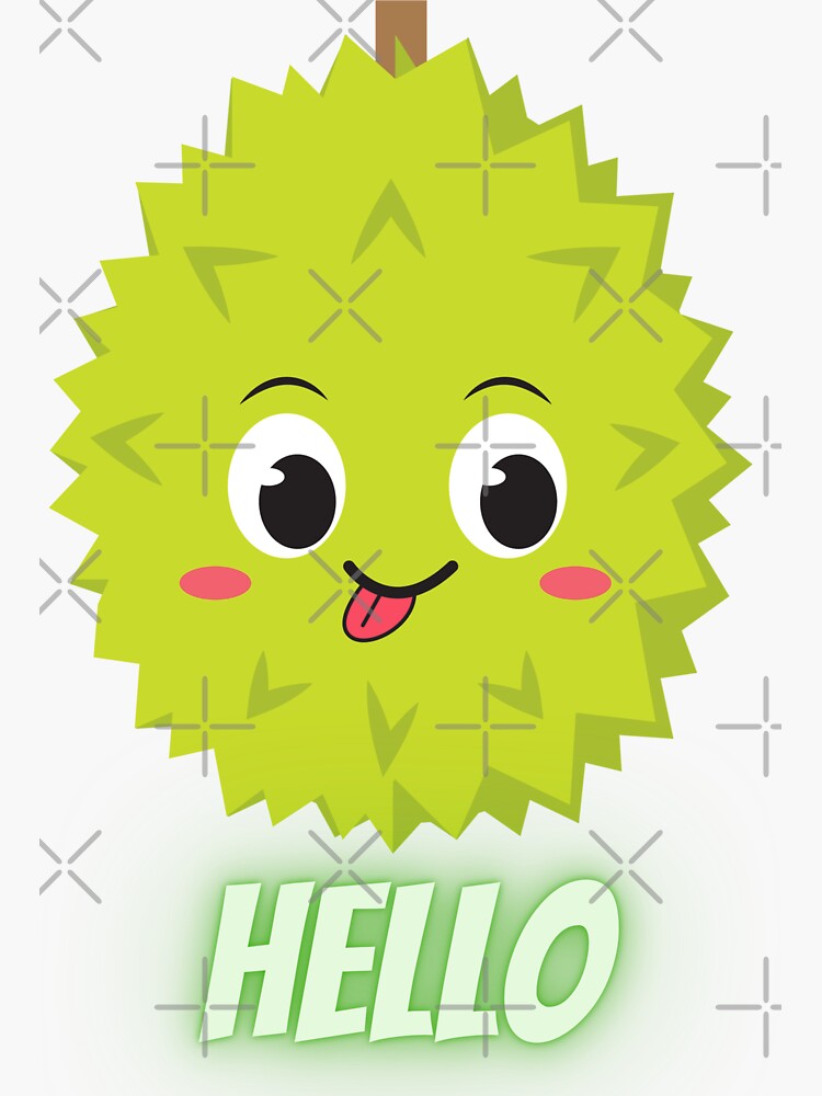 "hello stickers - funny fantasy fruit sticker" Sticker for Sale by JD ...