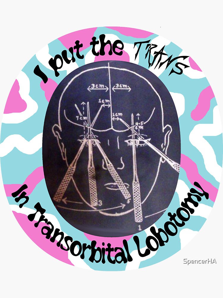 "Trans in Transorbital Lobotomy" Sticker for Sale by SpencerHA | Redbubble