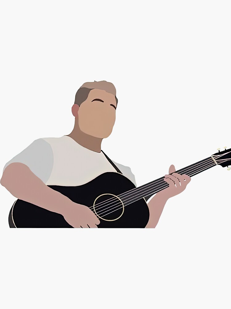 "Zach Bryan Drawing Guitar" Sticker for Sale by TerryBrown3000 | Redbubble