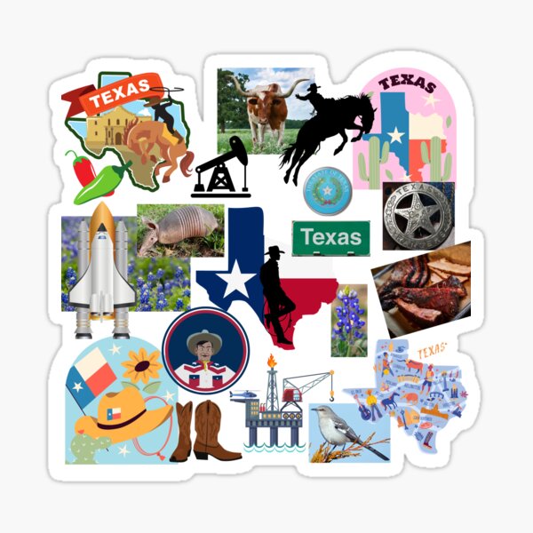"Texas Collage for Fans of Texas" Sticker for Sale by kfortebiz | Redbubble