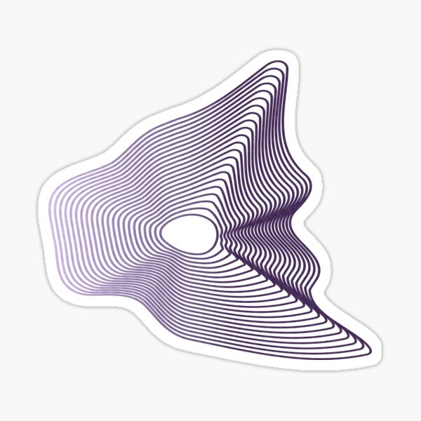 "Distorted circled lines. Geometric melted art." Sticker for Sale by ...