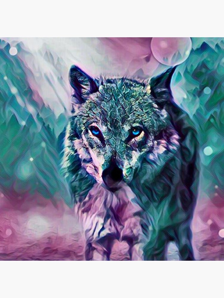 "MYSTIC WOLF" Sticker for Sale by KatisDesign | Redbubble