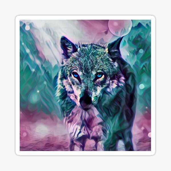 "MYSTIC WOLF" Sticker for Sale by KatisDesign | Redbubble
