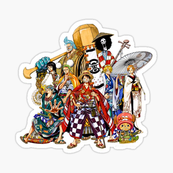 "straw hat pirate crew-one piece" Sticker for Sale by khaled9999 ...