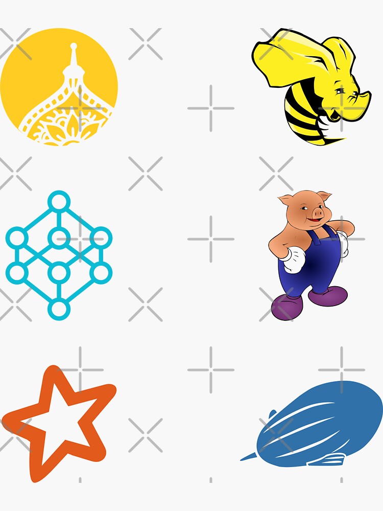 Apache Ambari, Hive, Mahout, Pig, Spark, Zeppelin - 6x Sticker Combo ...