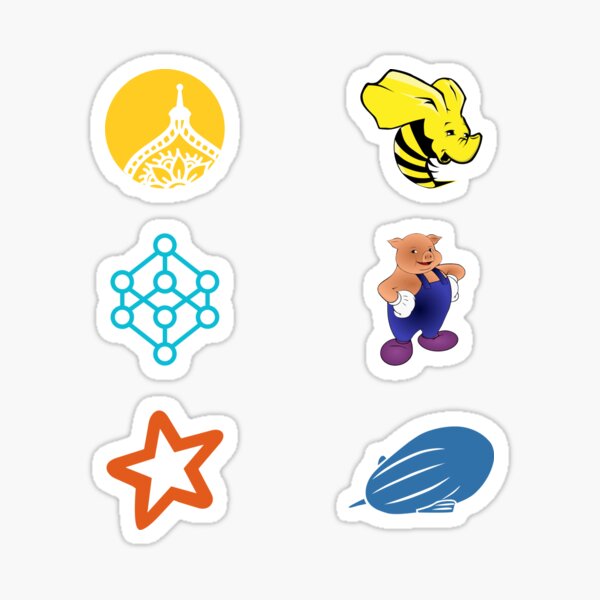 Apache Ambari, Hive, Mahout, Pig, Spark, Zeppelin - 6x Sticker Combo ...
