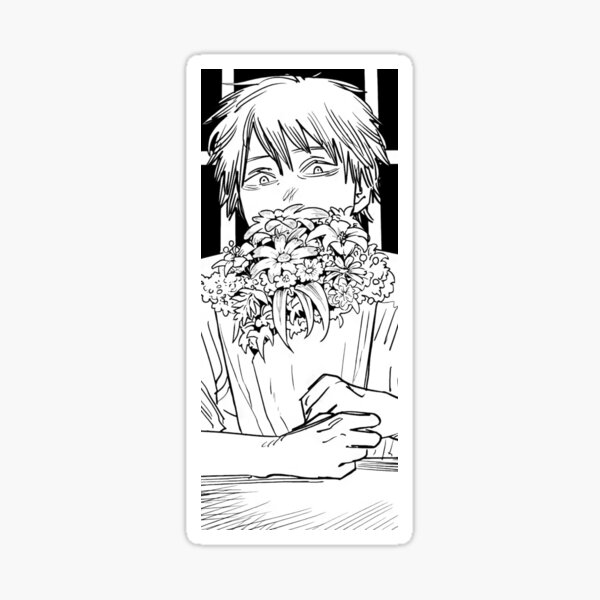 "Chainsaw Man Denji with flowers" Sticker for Sale by art-shaikh ...