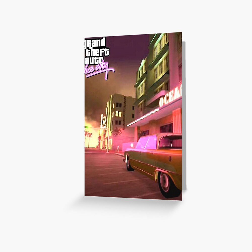 "Gta vice city retro poster | vintage grand theft auto " Greeting Card ...