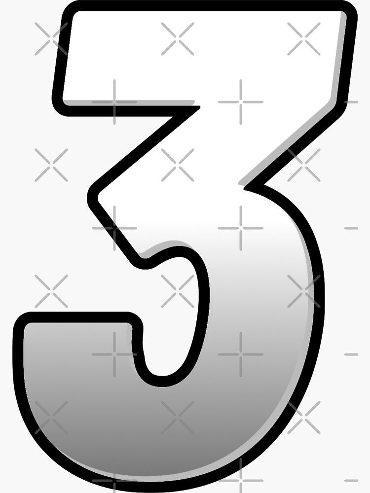 "Racing Number 3" Sticker for Sale by dennystee | Redbubble