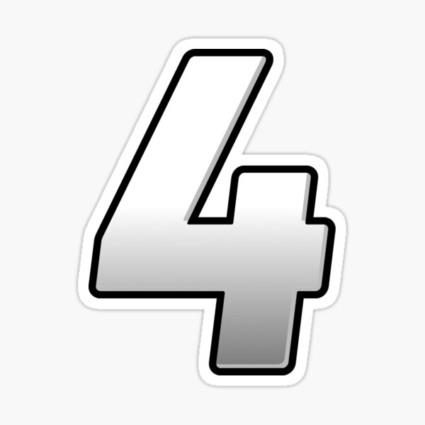 "Racing Number 4" Sticker for Sale by dennystee | Redbubble