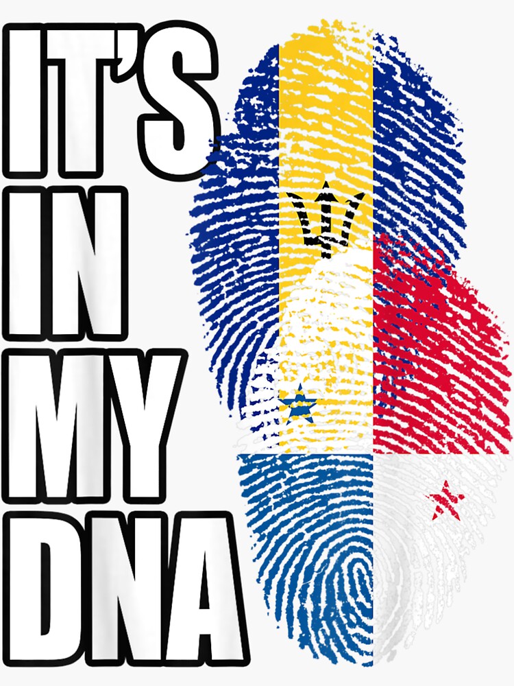 "barbadian and panamanian mix dna flag heritage " Sticker for Sale by ...