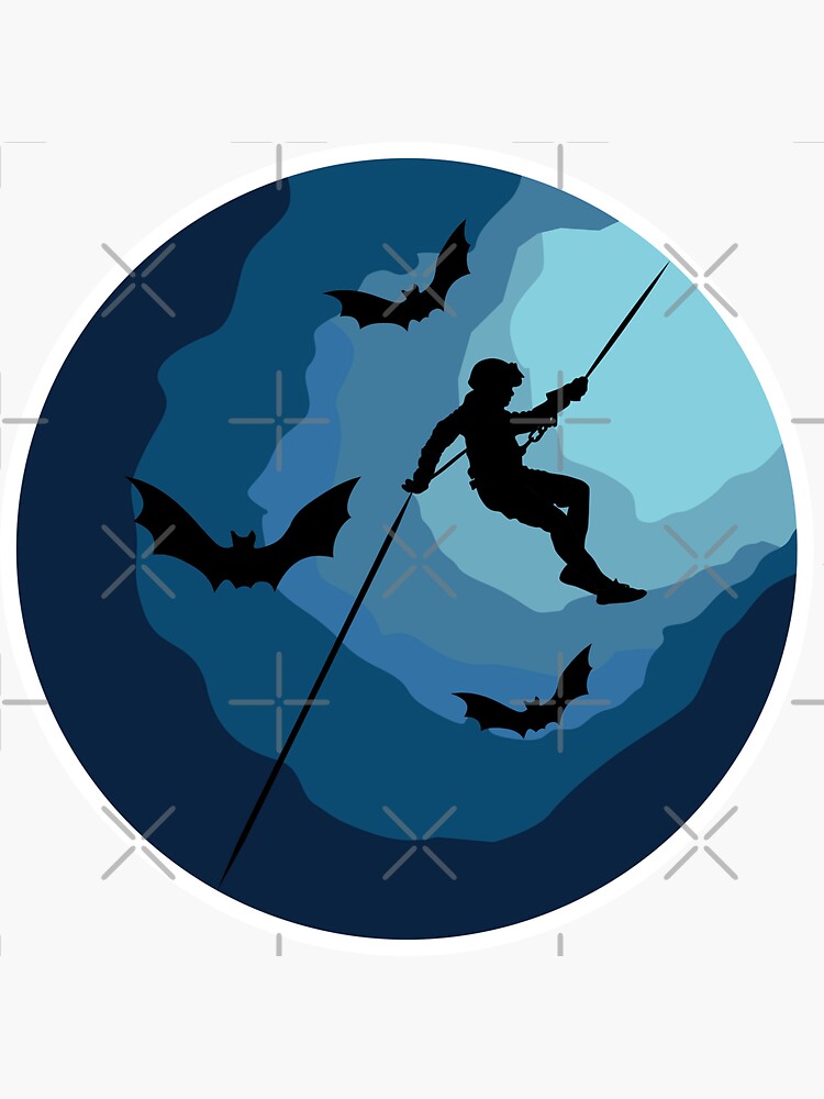 Caver Rappelling Into A Cave Caving Spelunking Speleology Sticker For Sale By Theinkelephant