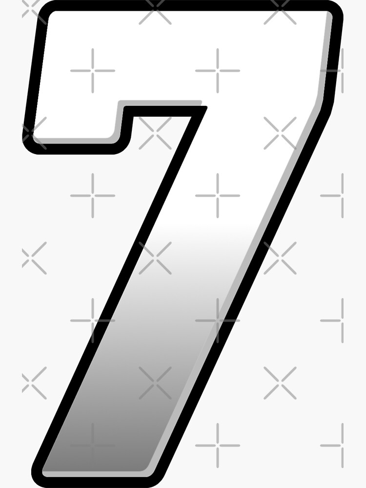 "Racing Number 7" Sticker for Sale by dennystee | Redbubble