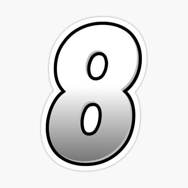 "Racing Number 8" Sticker for Sale by dennystee | Redbubble
