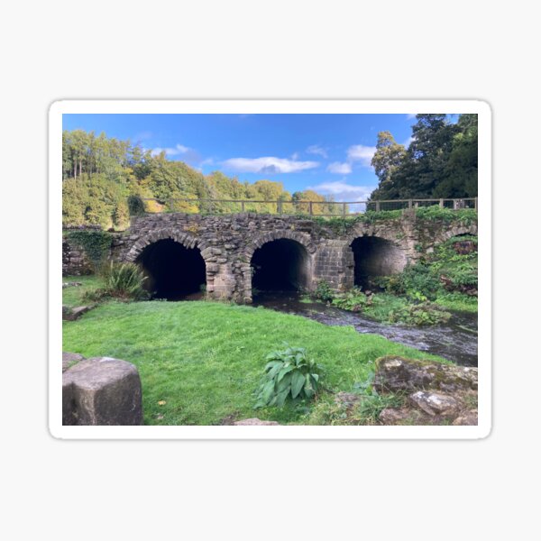 "Fountains Abbey A View Of The Bridge" Sticker for Sale by OByD | Redbubble
