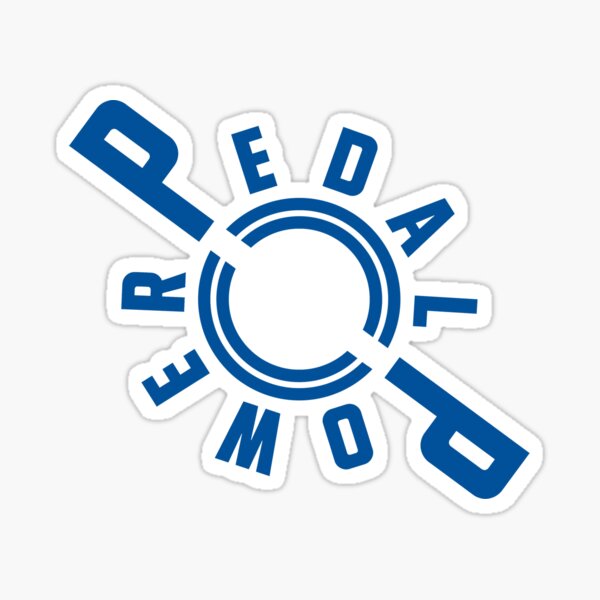 "Pedal Power (blue) original design" Sticker for Sale by pop-and-bee ...
