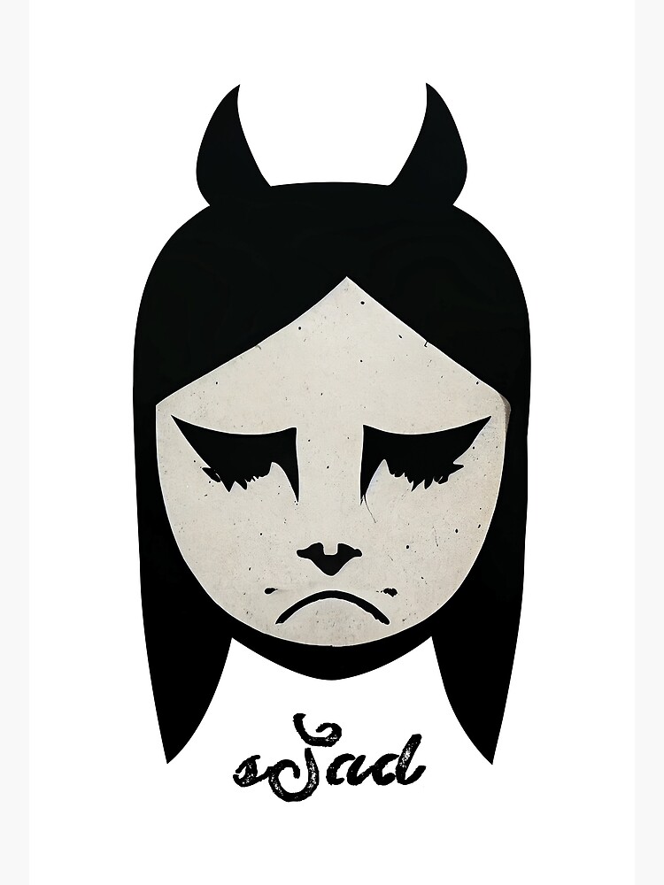 Póster «Niña triste del diablo. Ilustración de estilo de arte callejero ...