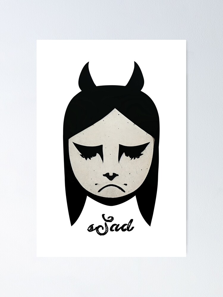 "Sad Devil Girl. Street Art Style Illustration" Poster for Sale by ...